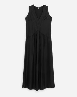 Arket Maxikleid Mit Organzadetail -Schwarz