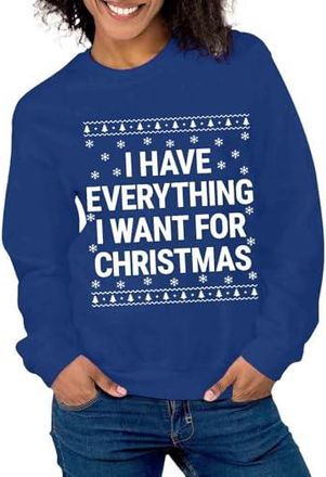 Generic Sweat assorti pour couple de Saint-Valentin 2026 avec inscription &laquo; I Have Everything I Want For Shirt/Husband Wife &raquo;, bleu, XL