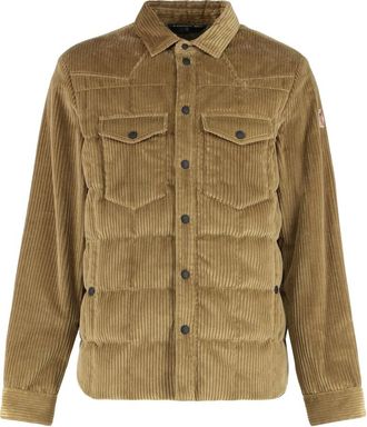Moncler Homme, Vestes, Beige, Taille: 2XL Gelt Corduroy Down Shirt Jacket