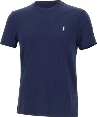 Polo Ralph Lauren Homme, Tops, Bleu, Taille: M T-Shirt Col Rond Coupe Classique