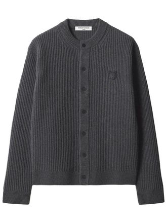 Maison Kitsun&eacute; Fox Head Ribbed Regular Cardigan Pm00508kt1149
