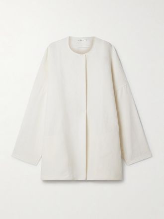 The Row Elke Oversized-jacke Aus Seide - Weiß