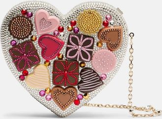 Judith Leiber Clutch Heart Small mit Kristallen