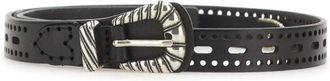 Etro Femme, Accessoires, Noir, Taille: 75 CM Ceinture en cuir perfor&eacute;