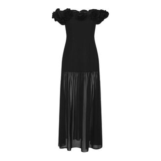 Rotate Crepe Maxikleid mit Blumenmuster - - Dresses - Damen - Schwarzk - M