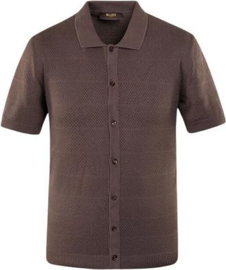 Moorer Homme, Pulls, Brun, Taille: 2XL Pull fa&ccedil;on chemise