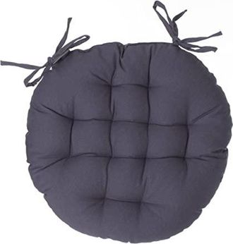 Atmosphera Atmosphera - Galette de Chaise Ronde en Coton Gris foncé D38 cm