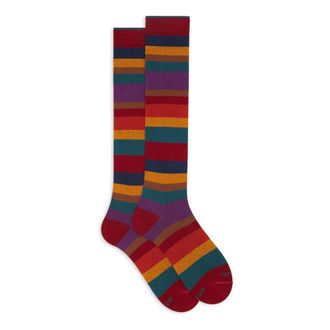 Gallo Gallo, Femme, Sous-vêtements, Multicolore, Taille: ONE Size Longues chaussettes rayées en coton