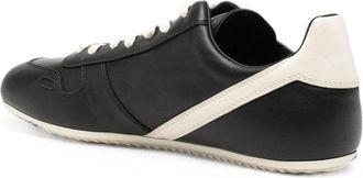Rick Owens Contrast-Panel Calf Leather Sneaker - Black