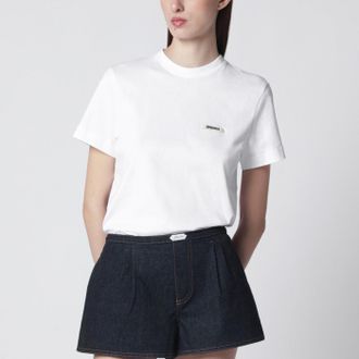 Jacquemus Wei&szlig;es Baumwoll-T-Shirt mit Logo