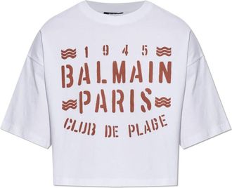 Balmain Femme, Tops, Blanc, Taille: 40 FR T-Shirt Court Oversize
