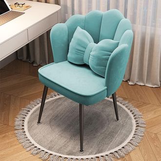 Generic Moderner Samt-Akzentstuhl mit Verstellbarer H&ouml;he und 360&deg;-Drehfunktion - ergonomischer Schminkstuhl f&uuml;r B&uuml;ro, Wohnzimmer und Schlafzimmer. Stilvoll ge