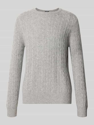 Christian Berg Slim Fit Strickpullover aus reinem Kaschmir mit Zopfmuster