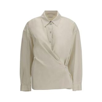 Christophe Lemaire Hemd mit geradem Kragen und verdrehtem Detail - - Blouses & Shirts - Damen - Beige - XS