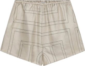 Toteme Femme, Shorts, Blanc, Taille: 36 FR Monogram Silk PJ Shorts