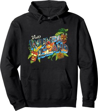Crash Bandicoot Visit Wumpa Island Vacation Destination Logo Pullover Hoodie