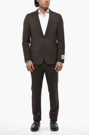 Corneliani CC COLLECTION Zweiknopf-Anzug aus Schurwolle und Mohair mit zwei Seitenschlitzen und klassischem Revers Corneliani