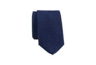 Bexley Cravate Soie Natt&eacute; Unie - Cravate homme marine