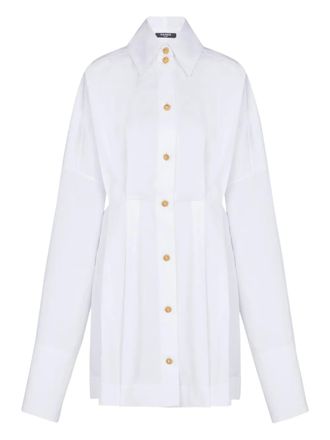 Balmain Gekn&ouml;pftes Popeline-Hemdkleid - Wei&szlig;