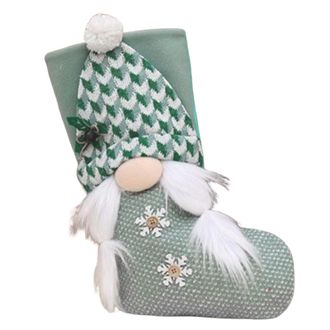 Generico Gro&szlig;e Weihnachtssocken, gewebt, gr&uuml;n, zur Dekoration, zum Bef&uuml;llen in Kamin, Tisch, Garten, Baum, Wand, Fenster, T&uuml;r, innen, au&szlig;en