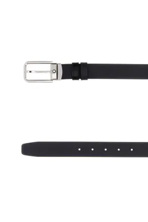 Montblanc Mens Midnight Blue Leather Reversible Belt Blueblack Cinture