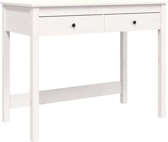 vidaXL Vidaxl - Bureau avec tiroirs Blanc 100x50x78 cm Bois massif de pin