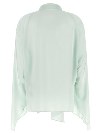 Stella McCartney Lavalli&egrave;re Collar Silk Shirt - Mint