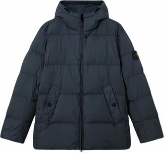 Stone Island Veste en duvet &agrave; capuche - Homme - Vestes - Bleu - Taille: M