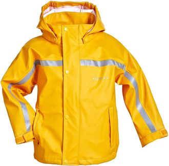 BMS Buddeljacke, Regenjacke für Kinder mit abnehmbarer Kapuze in gelb Größe 140