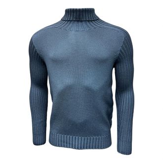 Gran Sasso Rainwool Rollkragenpullover - - Knitwear - Herren - Blau - 3XL