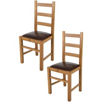 Tommychairs Tommychairs - Set 2 chaises rustica pour cuisine, bar et salle &agrave; manger, robuste structure en bois de h&ecirc;tre peindr&eacute; en ch&ecirc;ne et assise rembourr&eacute;e et