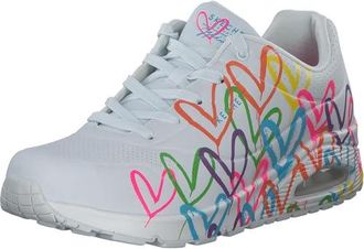 Skechers Femme Uno Highlight Love Basket, Blanc et Multi C Ur Imprimé Duraleather Whi, 36 EU