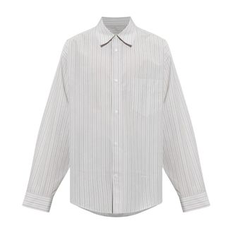 Marni Techno Poplin Hemd mit d&uuml;nnem Streifen - - Shirts - Herren - Wei&szlig; - L