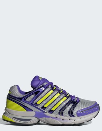 adidas Originals Adistar control 5 baskets violettes et jaune fluo-Gris