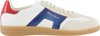 Santoni Low-Top Sneaker - Heren DBS Olympic Sneaker Wit/Blauw - Gr. UK_8 - in Weiß - für Damen