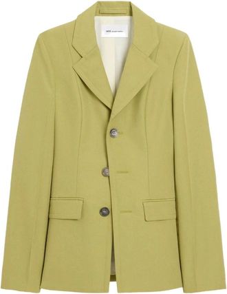 Ami Femme, Vestes, Vert, Taille: 34 FR New Wool Single Breasted Fitted Jacket