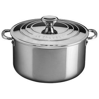 LE CREUSET Le Creuset Signature Cocotte Profonde en Acier Inoxydable avec Couvercle, Ø 24 cm, 3-Ply