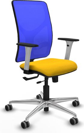 Piqueras y Crespo B&uuml;rostuhl f&uuml;r Zuhause, mit wei&szlig;en und schwarzen Armlehnen, h&ouml;henverstellbare Lendenwirbelst&uuml;tze, ausgestattet mit Syncro/Traslack und Schneideschaum, 