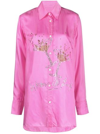 Viktor & Rolf chemise Business Affairs orn&eacute;e de cristal - Rose