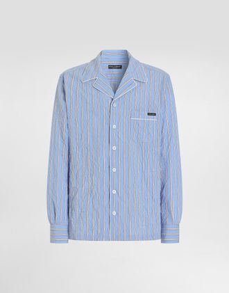 Dolce & Gabbana Crinkled Striped Fabric Vanity Shirt - Mann Hemden Mehrfarbig 38