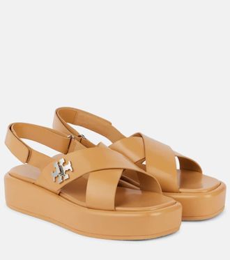 Tory Burch Sandales T Lock 40 à plateforme en cuir
