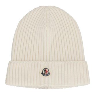 Moncler Wollm&uuml;tze mit Umschlag - - Accessories - Damen - Wei&szlig; - M