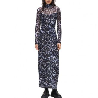 Karl Lagerfeld Long Sleeves mesh Lights All Over Print Dress, Digital Light AOP, XS