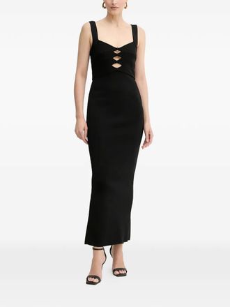 H&eacute;rve L&eacute;ger Alessia Maxikleid mit Cut-Out-Tr&auml;gern - Schwarz