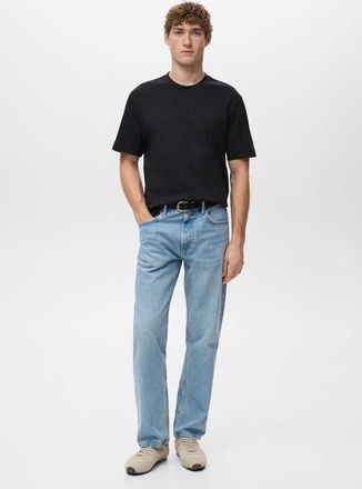 Mango Medium weight regular fit T-shirt noir - Homme - XS - MANGO MAN