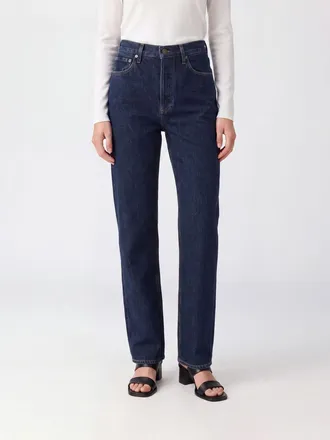 A Gold E Jean droit taille haute en denim de coton recycl&eacute;