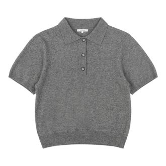 Entire studios Kurz&auml;rmeliges Strickpolo - - Tops - Herren - Grau - XS/S