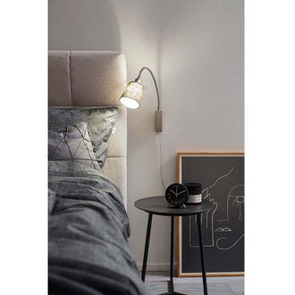 Fischer & Honsel Fischer&honsel - Applique lampe de lit spot mural mobile textile gris lampe de chambre