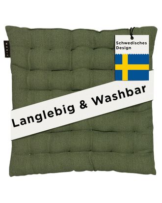 Linum Pepper Stuhlkissen 40x40 aus 100% Baumwolle, Premium Sitzpolster f&uuml;r K&uuml;che, Esszimmer und Outdoor, Komfortables Sitzkissen Stuhl, formstabil und als S