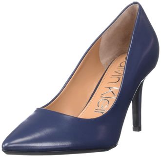 Calvin Klein Damen Gayle Pumps, Marineblaues Leder, 38 EU